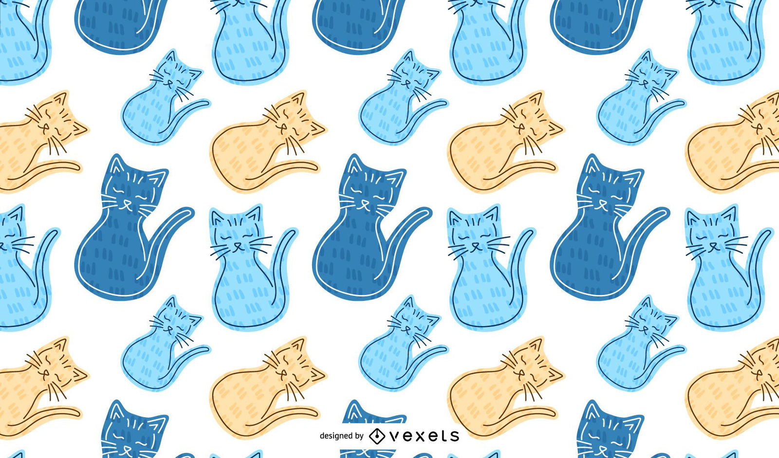 Cat Cartoon Background Vector Download