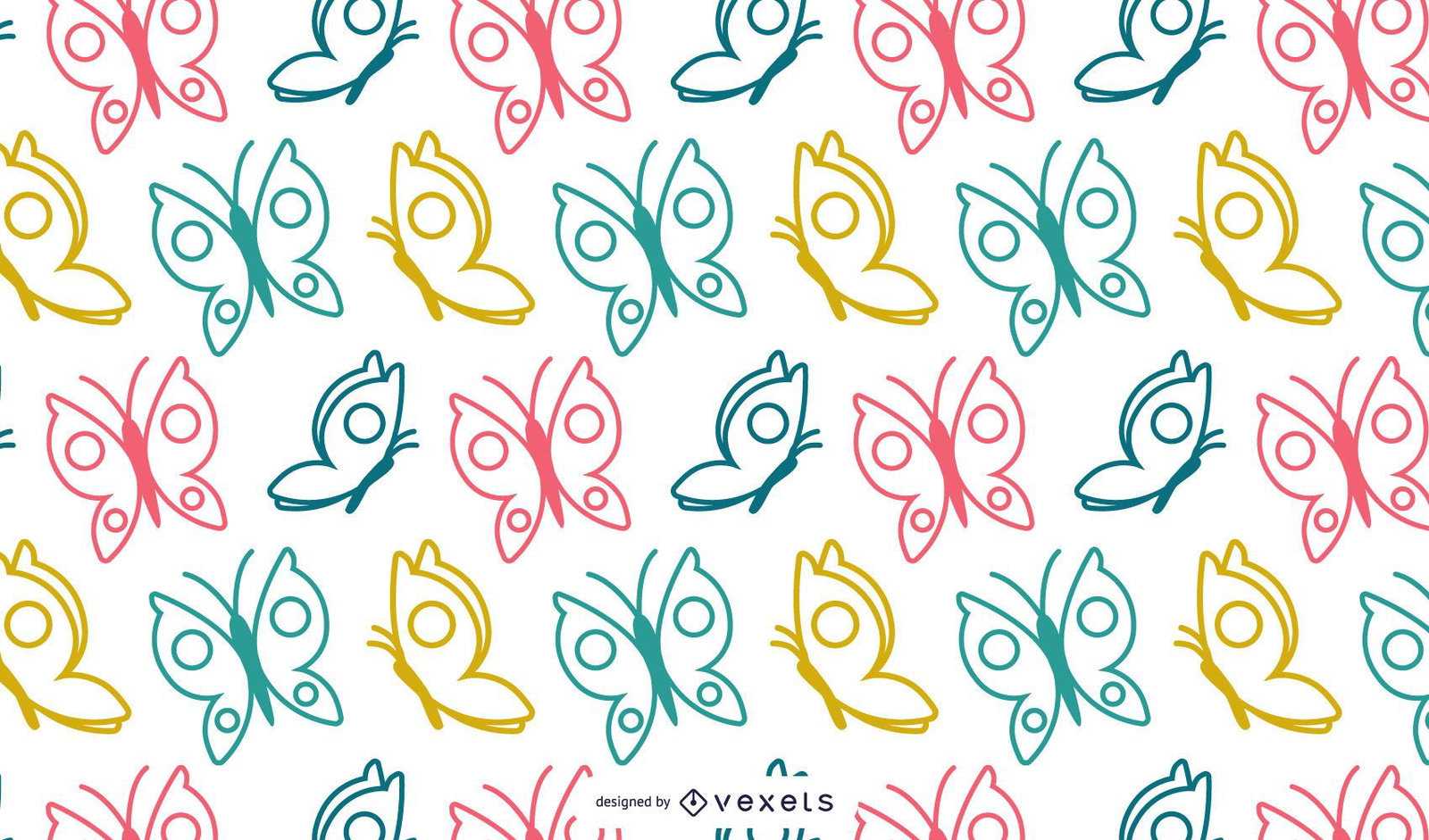 Colorful Butterfly Pattern Design Vector Download