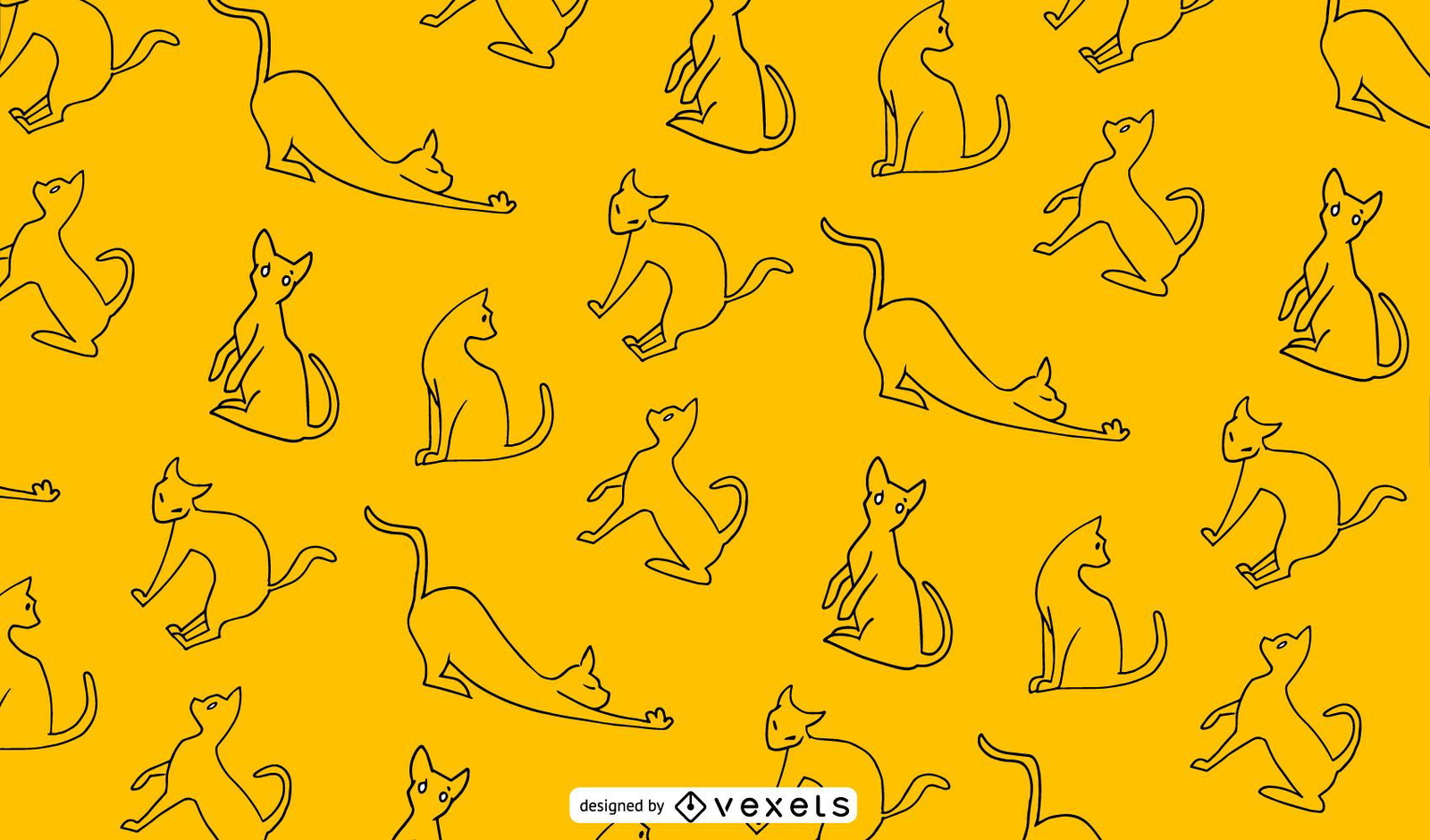 Cat Outline Pattern Design Vector Download