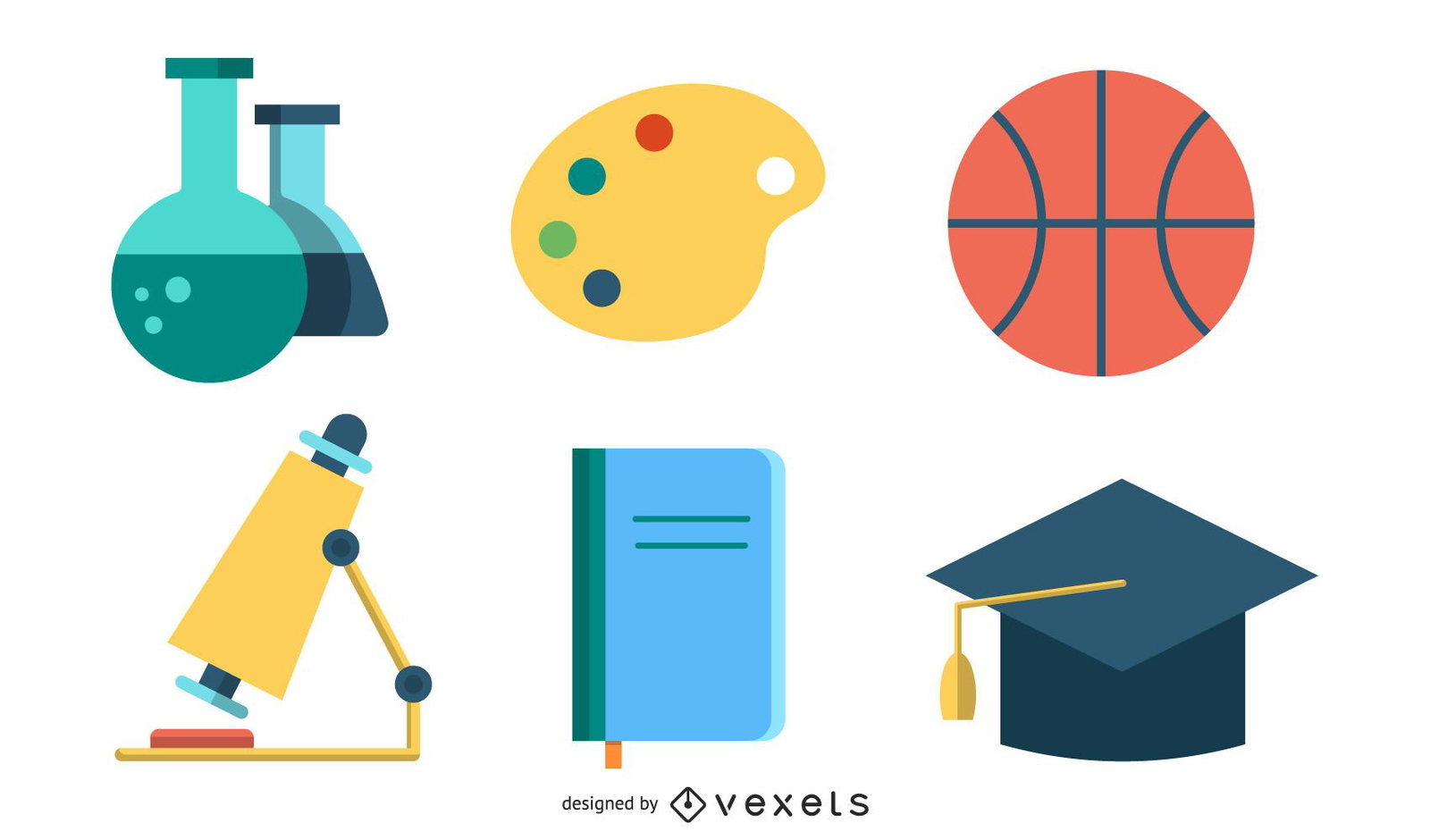 Education Flat Icons Set Vector Free Download