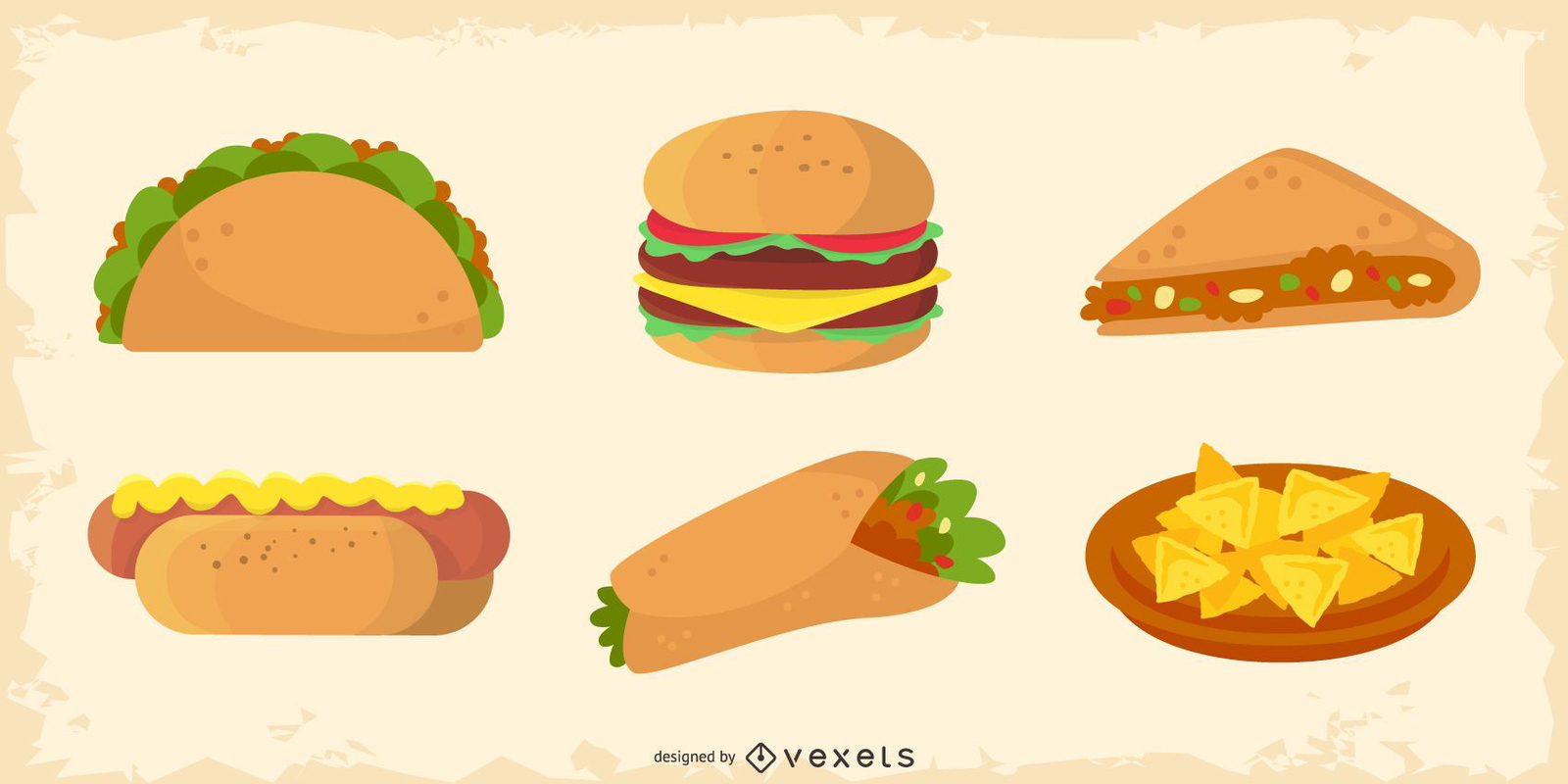 Western Style Food Element Pack Vector Download