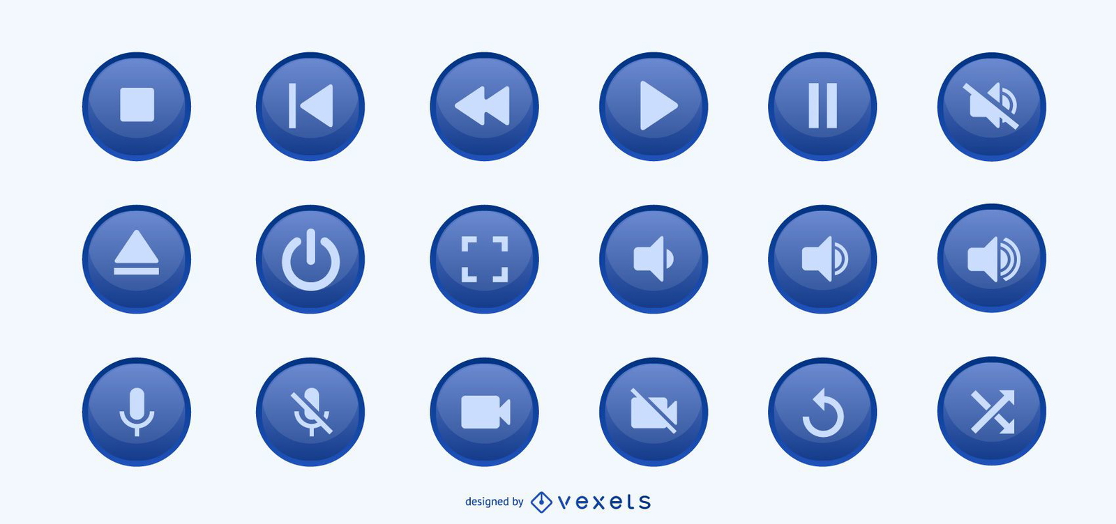 Calm Blue Circle Icon Vector Download