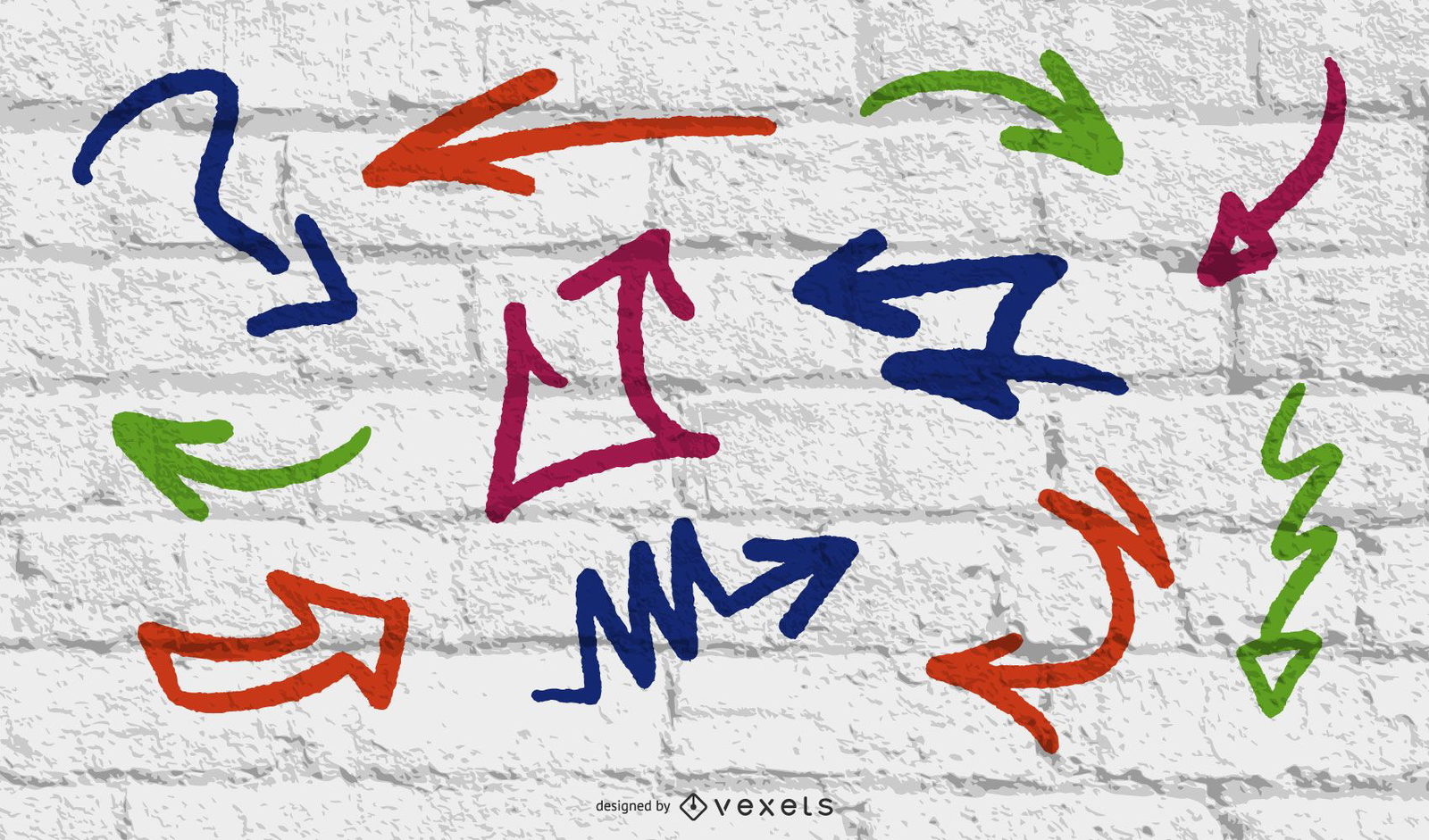 Graffiti Arrows Elements Set Vector Download