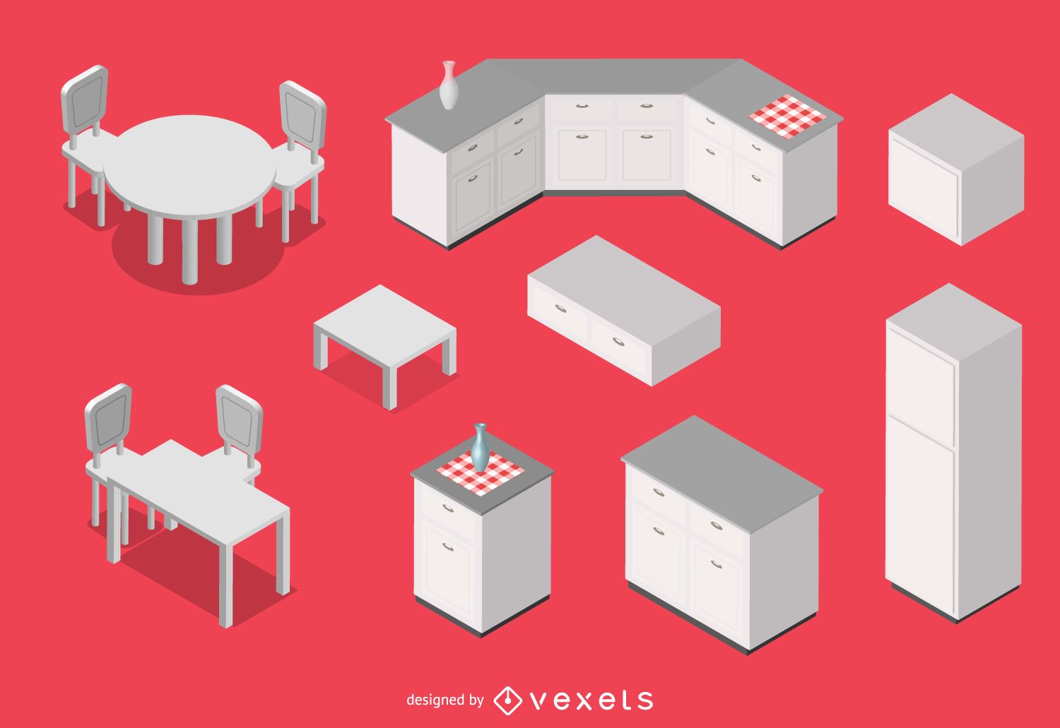 3D Isometric Kitchen Vector Download