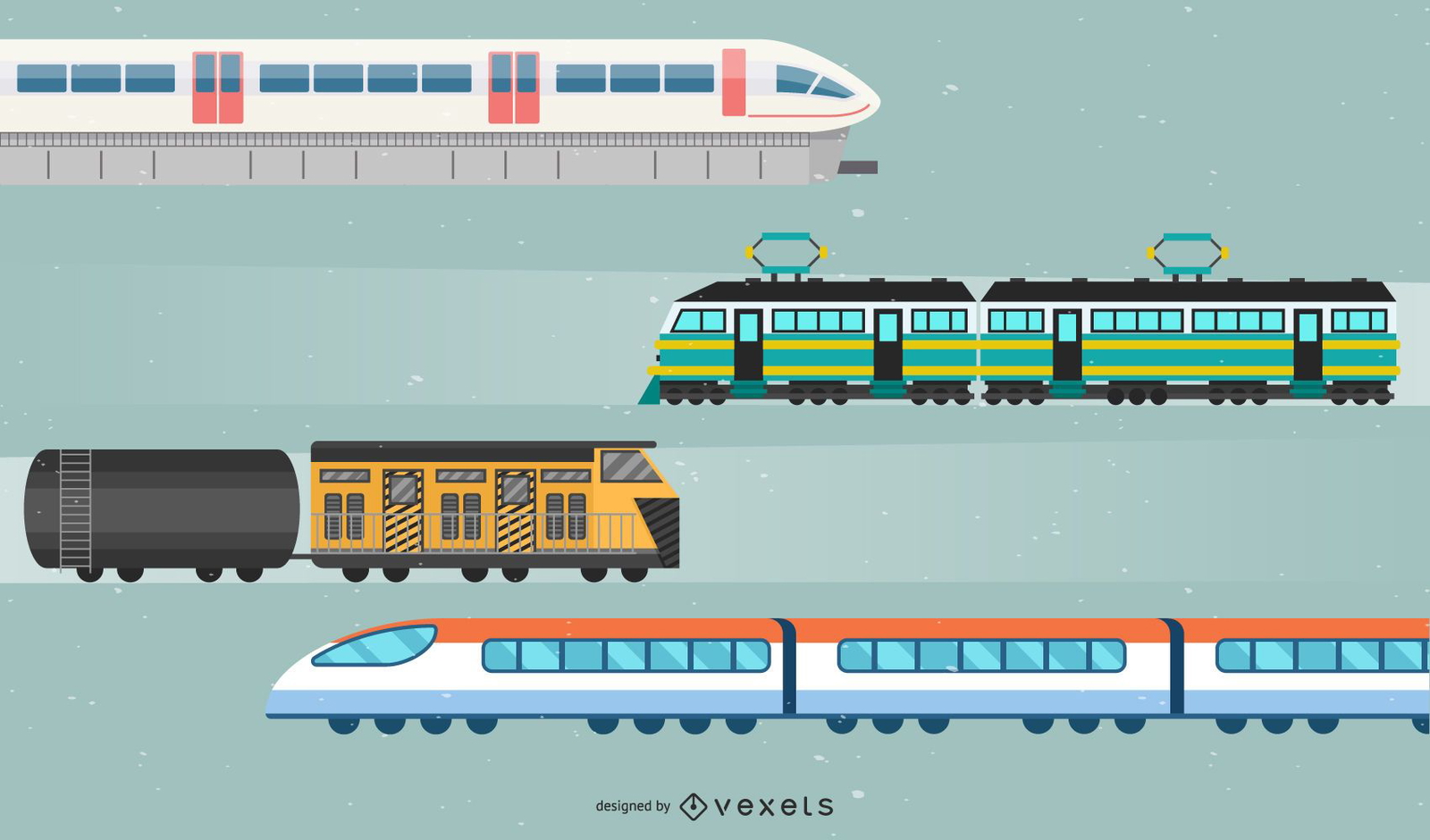 Train Illustration Set Vector Download