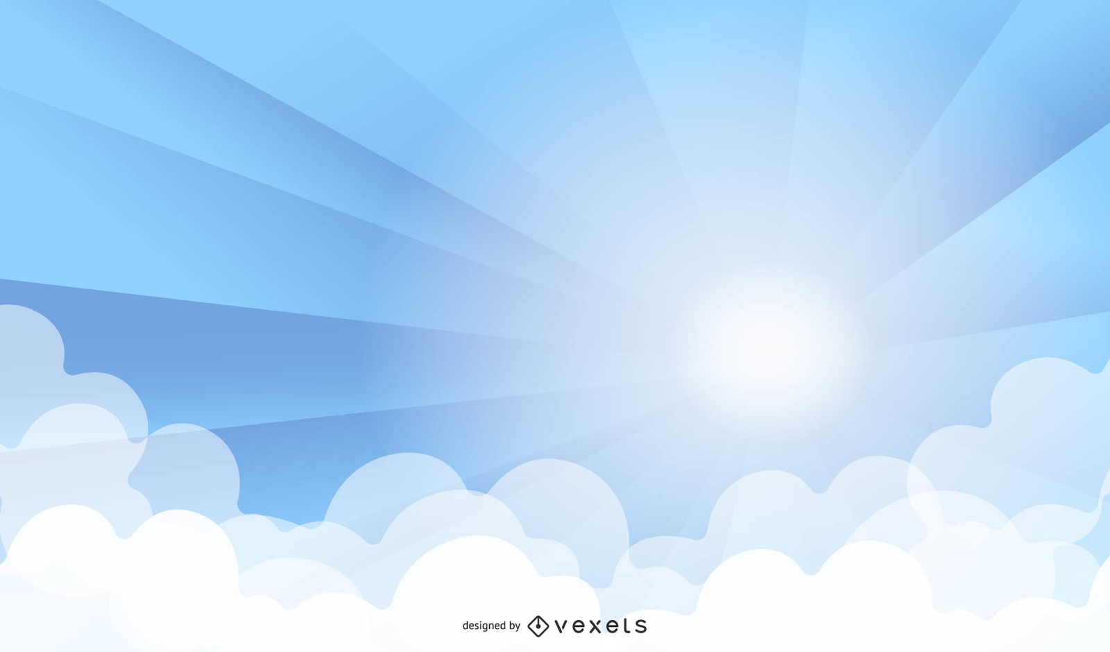 Sun Burst With Rays Form Clouds Vector Vector Download