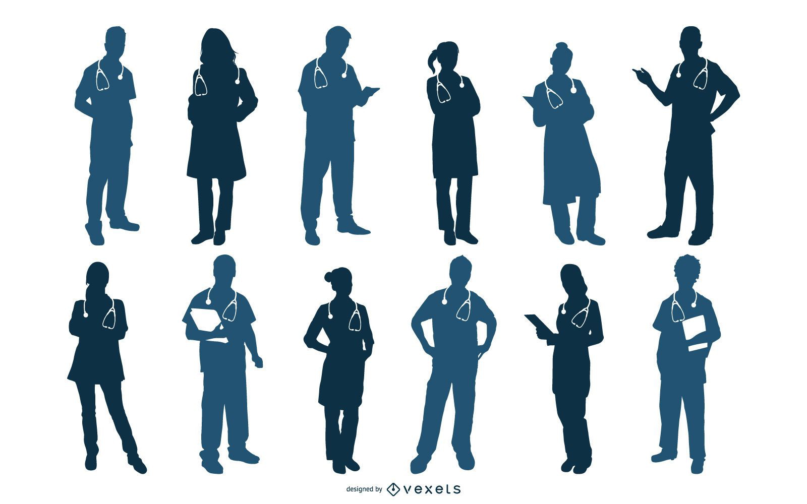 Medical Silhouettes Vector Set Vector Download