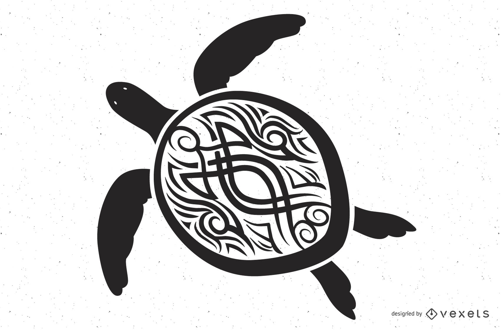Tribal Sea Turtle Silhouette Tribal Turtle Icon. Simple Illustration