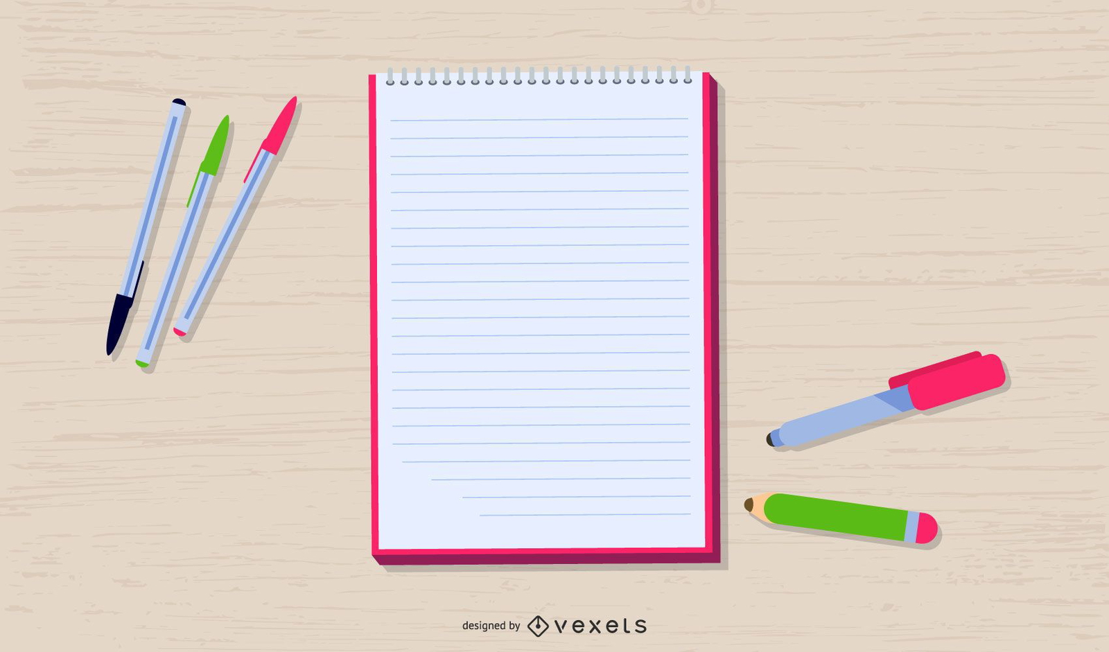 Writing Materials Illustration Design Vector Download