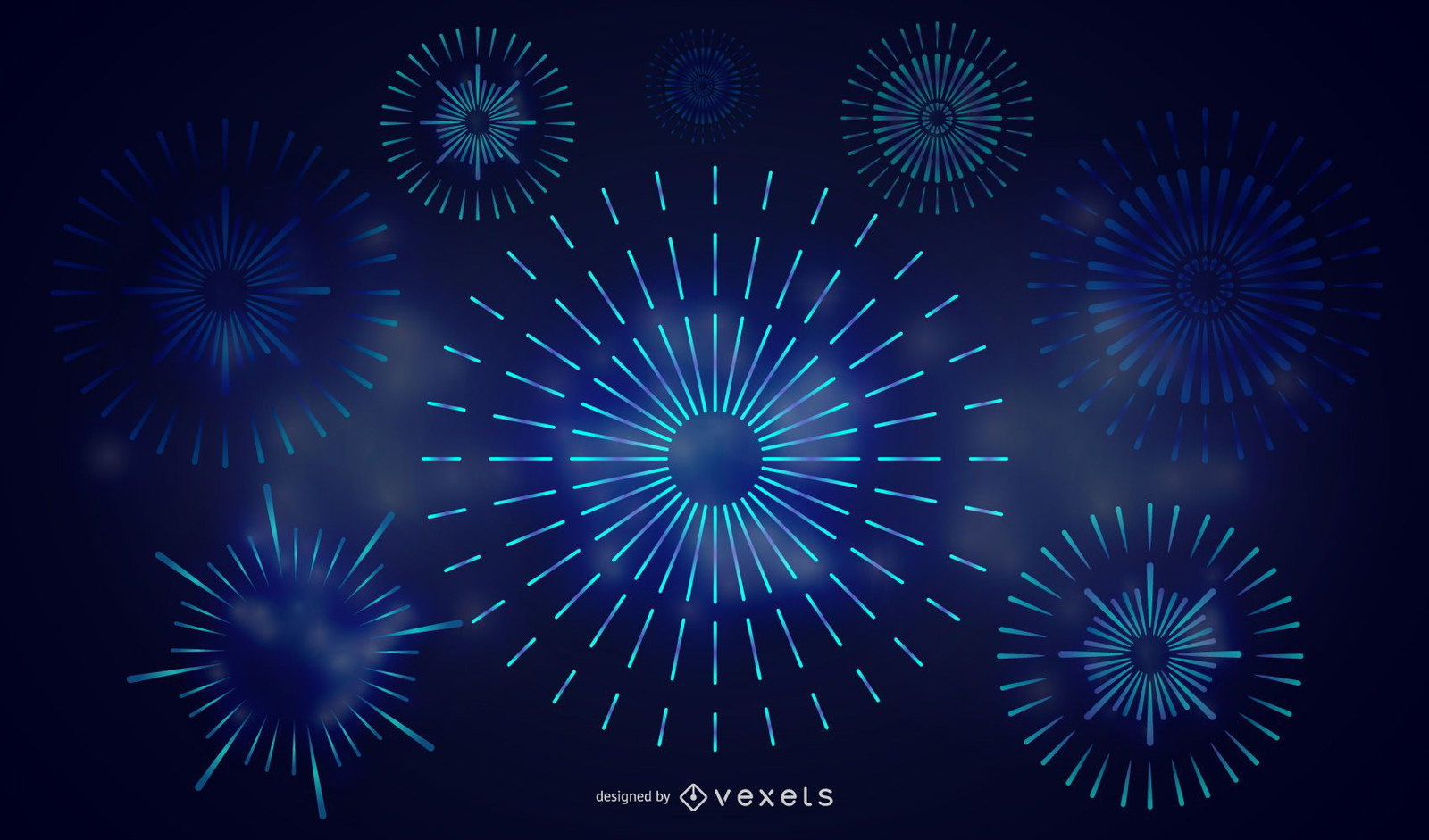 Colorful Fireworks Background Vector Vector Download