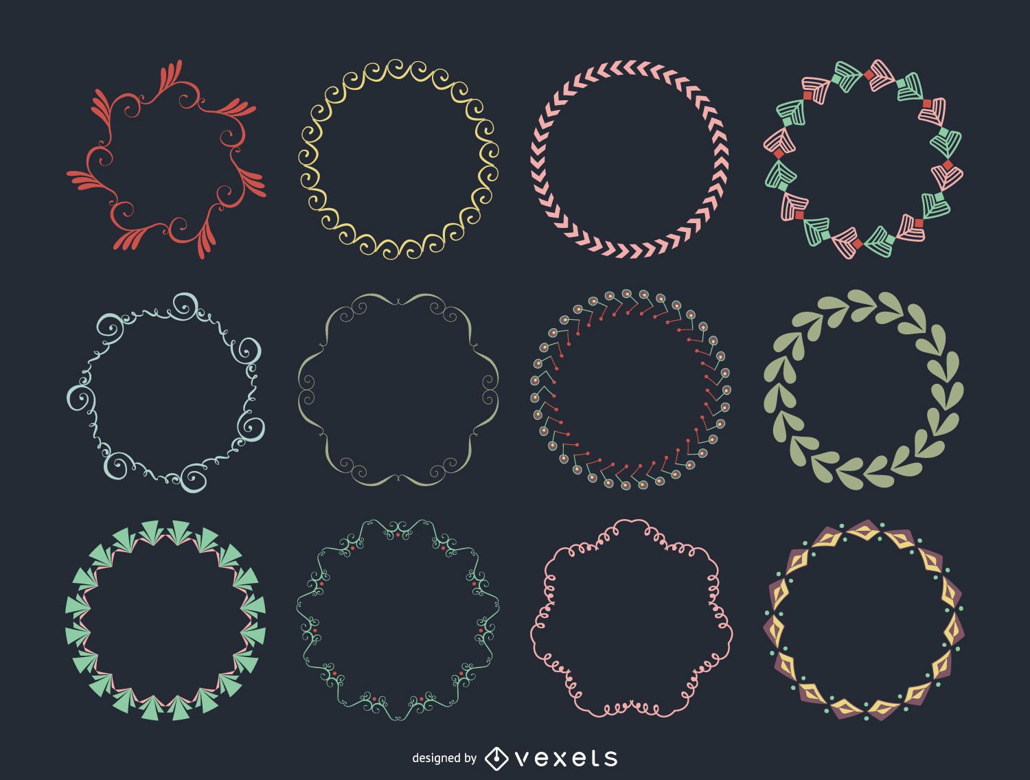 Circle Frame Collection Vector Download