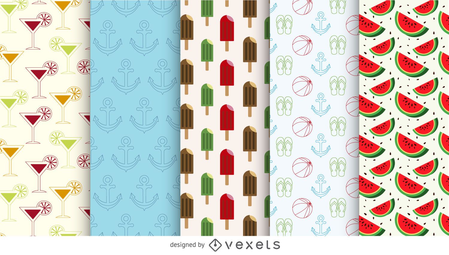 Summer Patterns Collection Vector Download