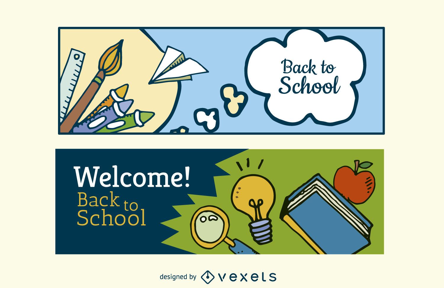 Back To School Banners Vector Download