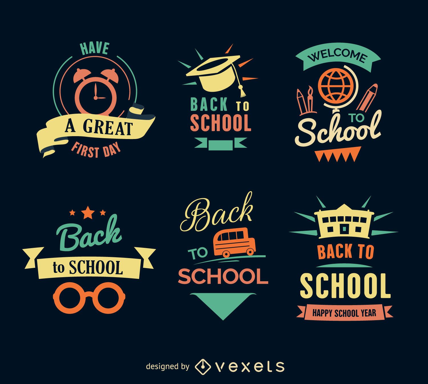 Back To School Label Set Vector Download