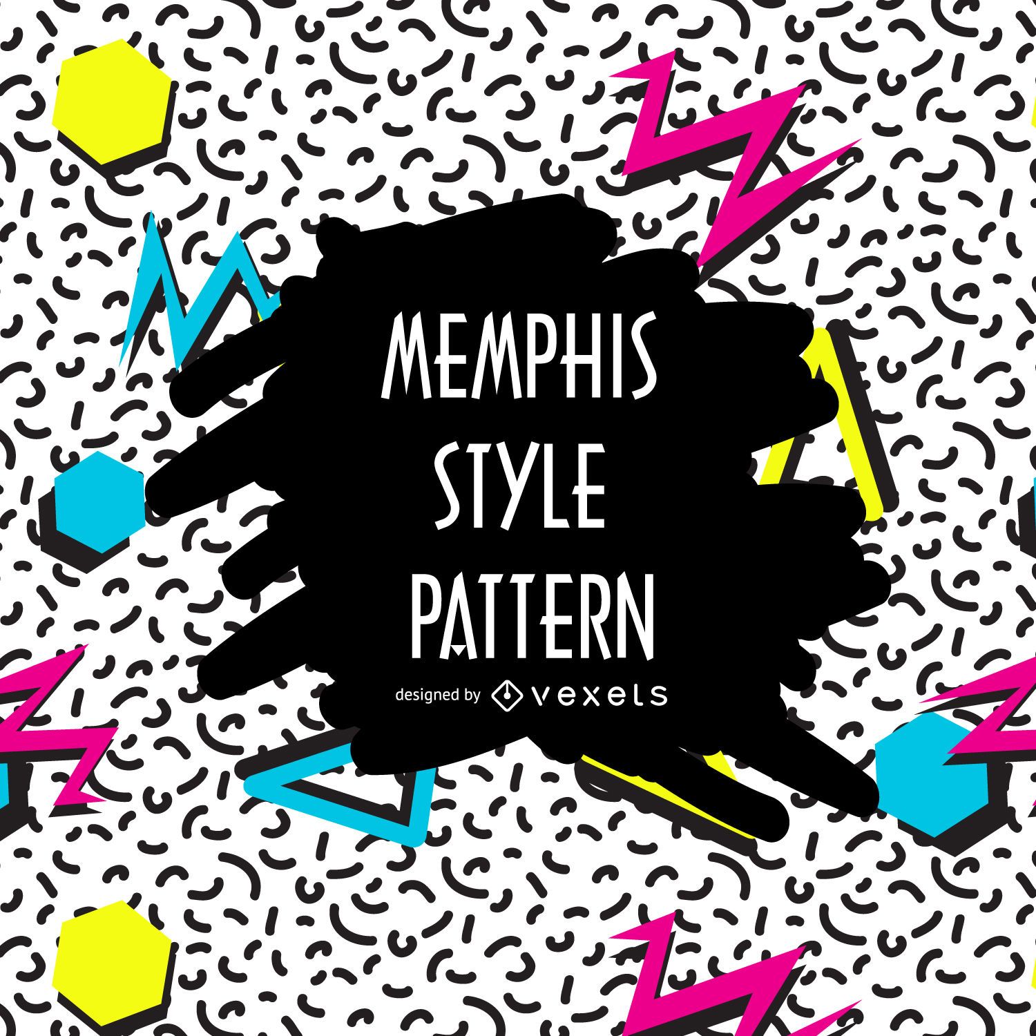 High Contrast Memphis Pattern Vector Download