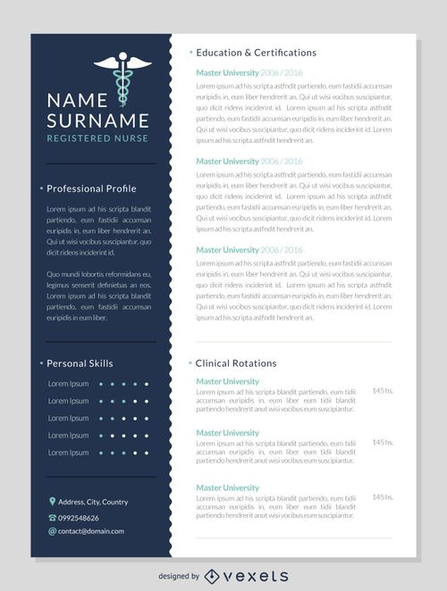 Nurse Resume Template Vector Download