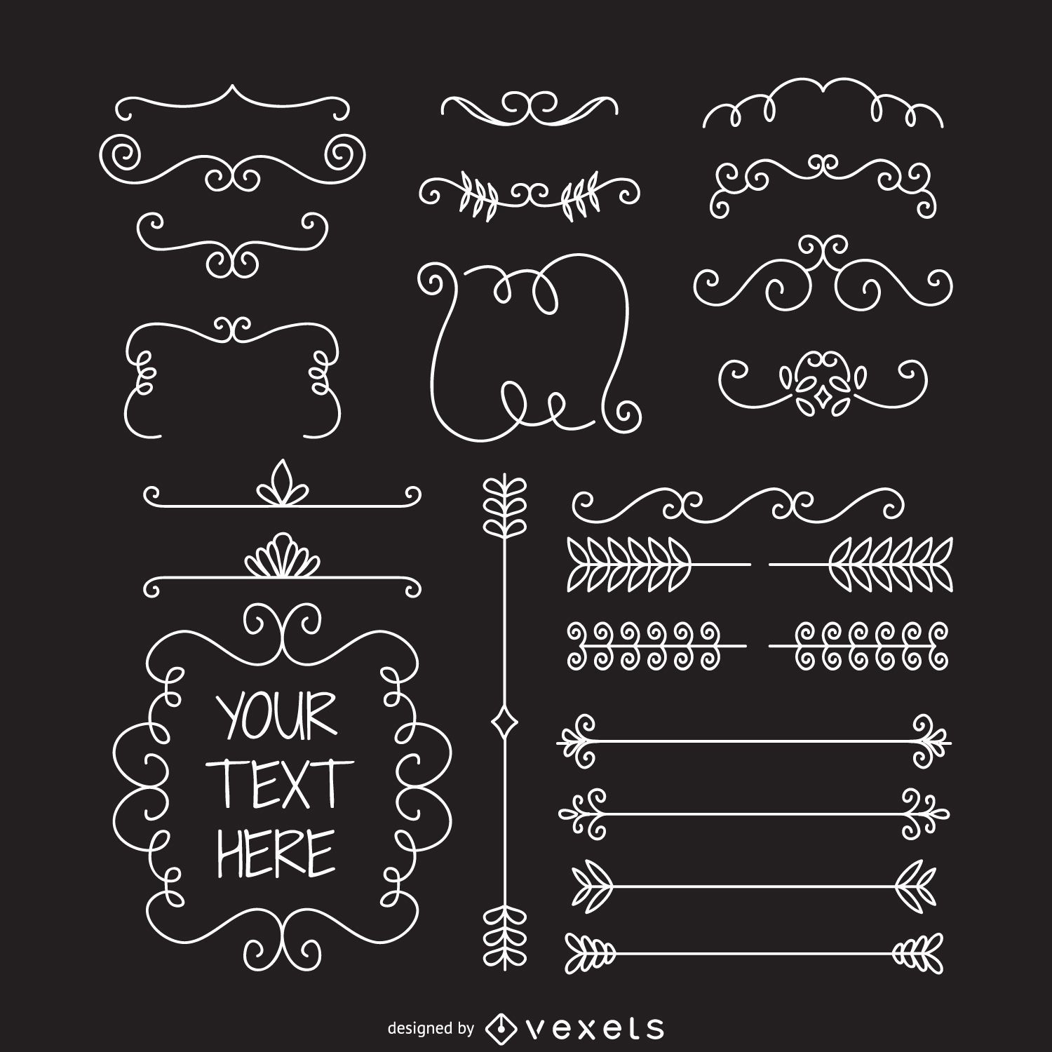 Doodle Ornament Dividers Frames Vector Download