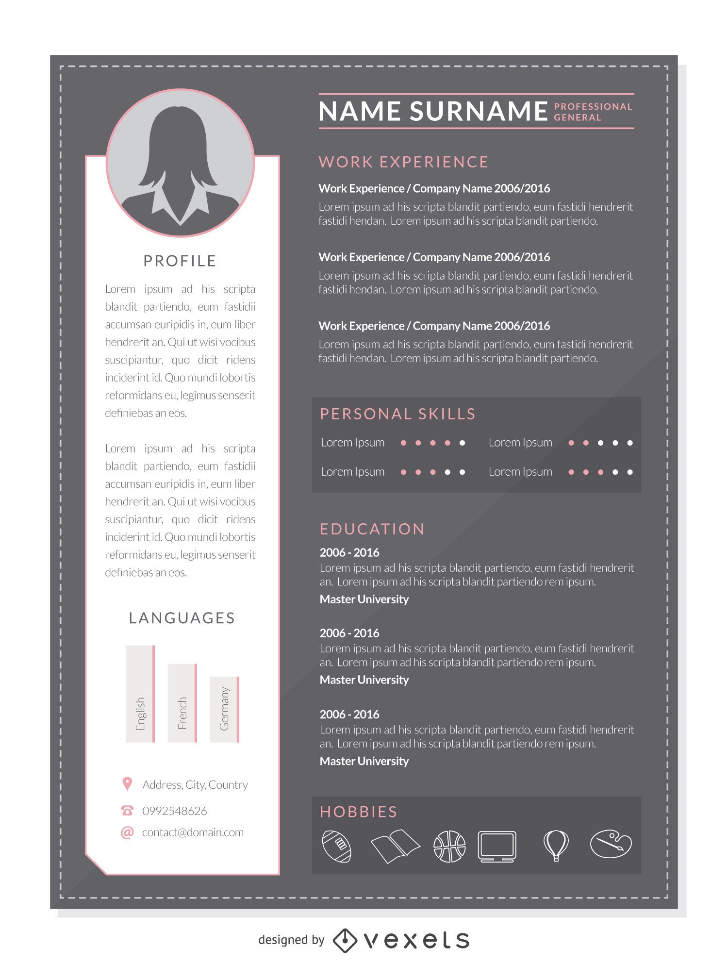 Professional CV Template Vector Download
