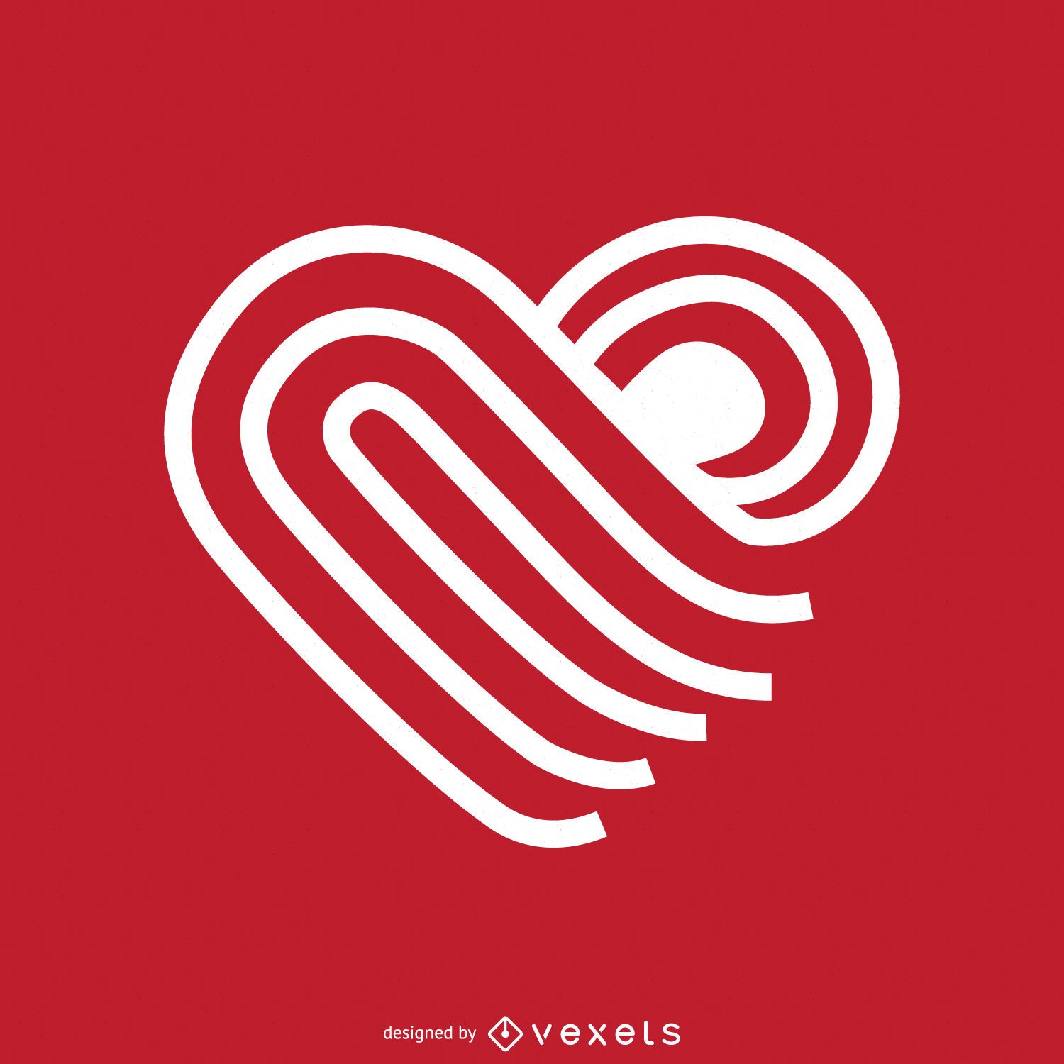 Linear Heart-shaped Logo Template Vector Download
