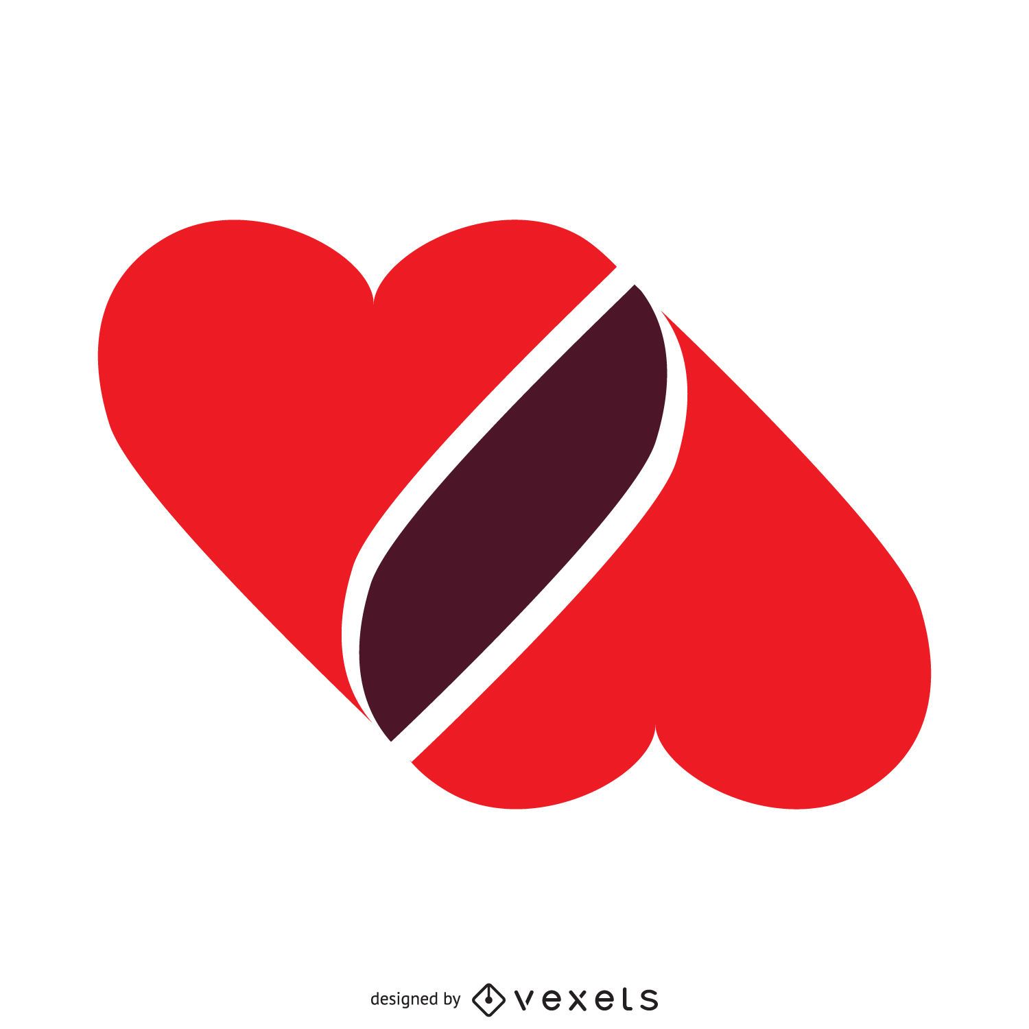 Joined Hearts Logo Template Vector Download