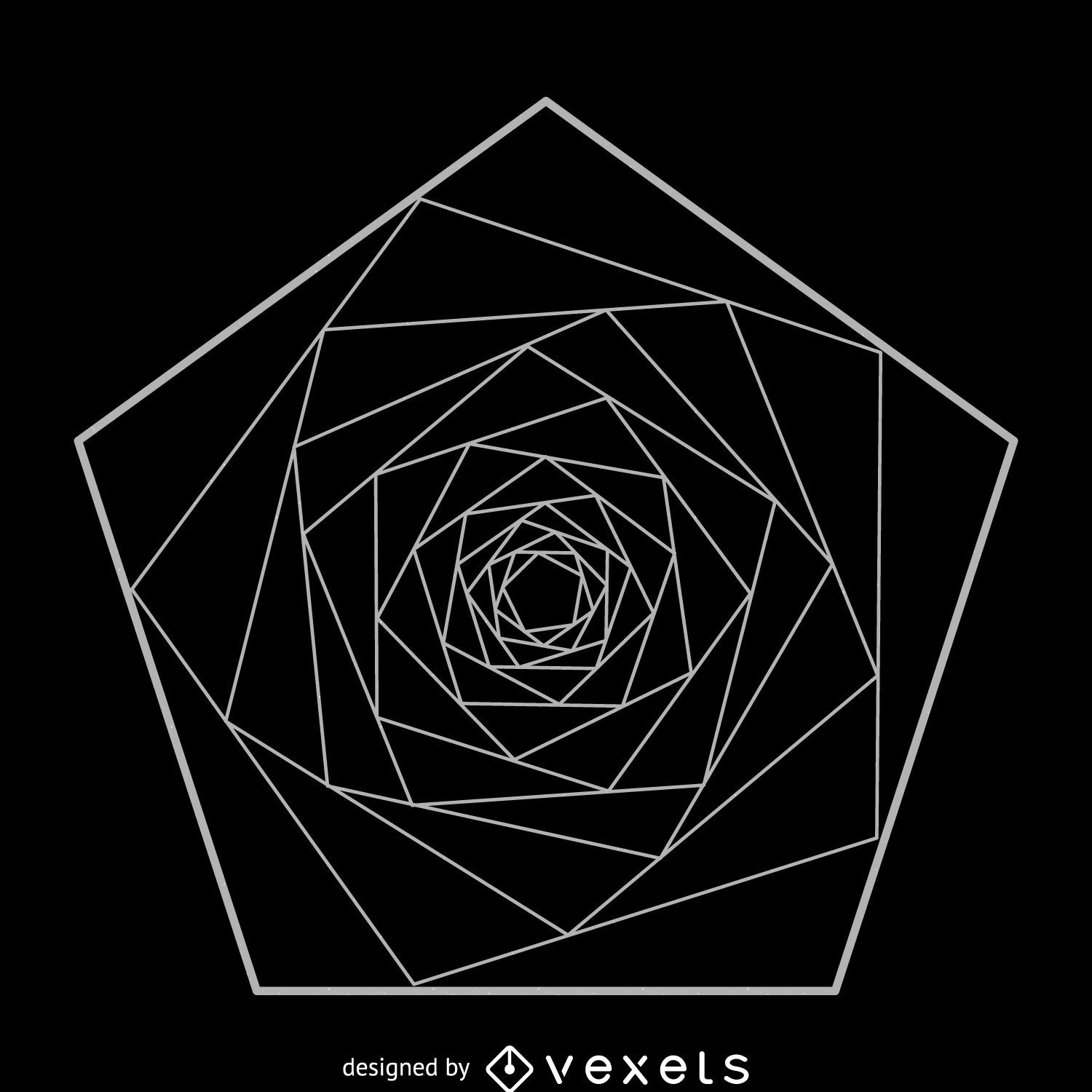 Spiraling Pentagon Sacred Geometry Vector Download