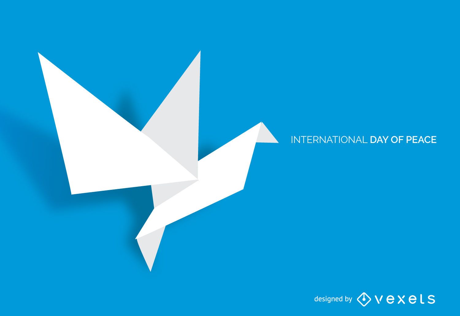 Origami Peace Day Poster Vector Download