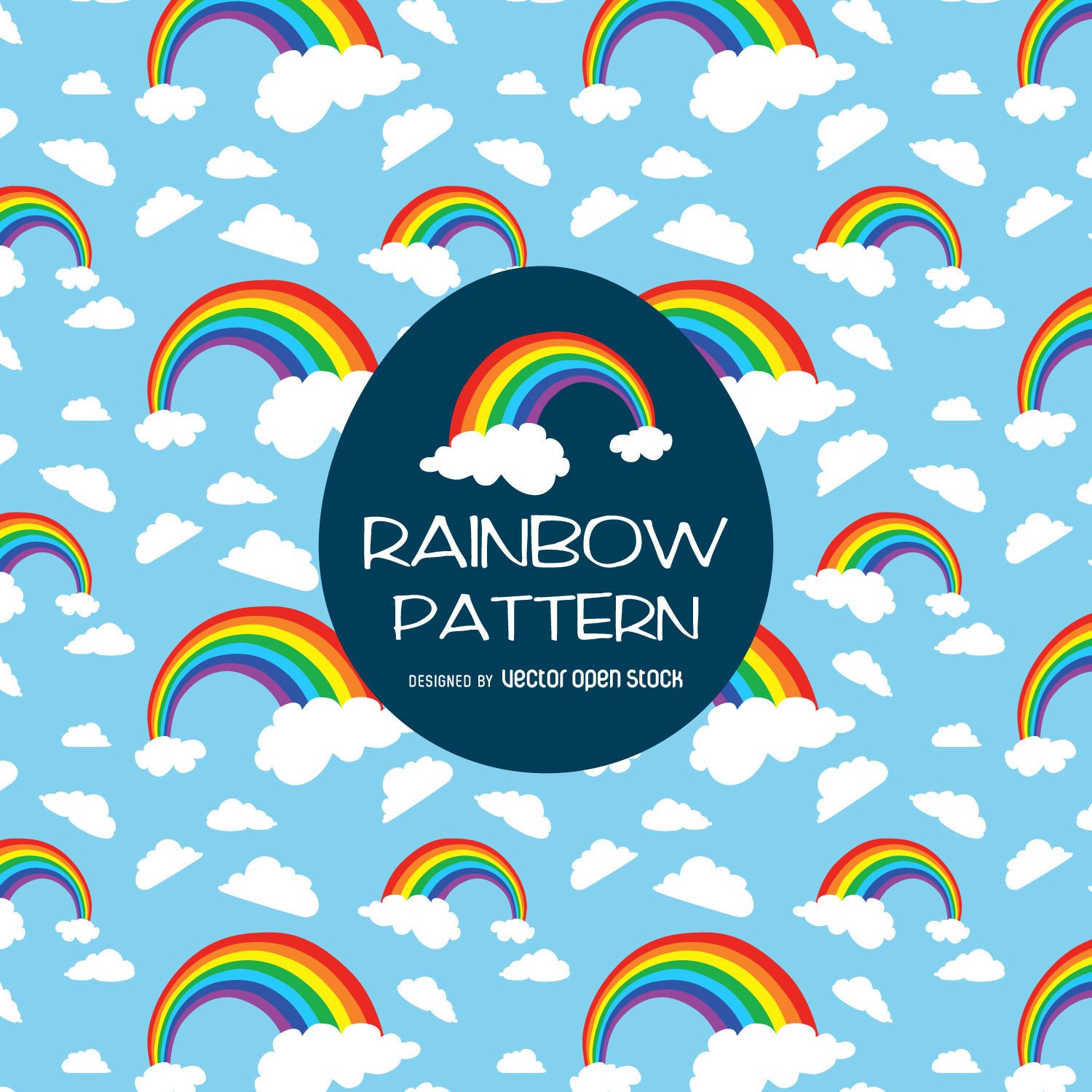 Bright Rainbow Illustration Pattern Vector Download