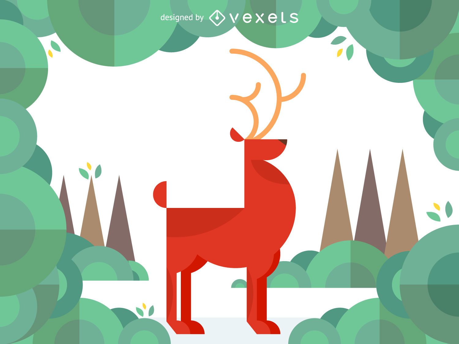 Geometric Deer Illustration Vector Download