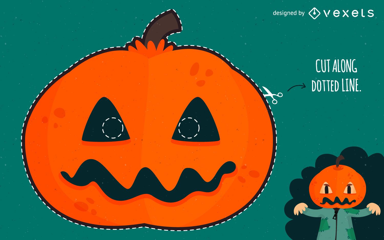 Carved Pumpkin Halloween Mask Vector Download