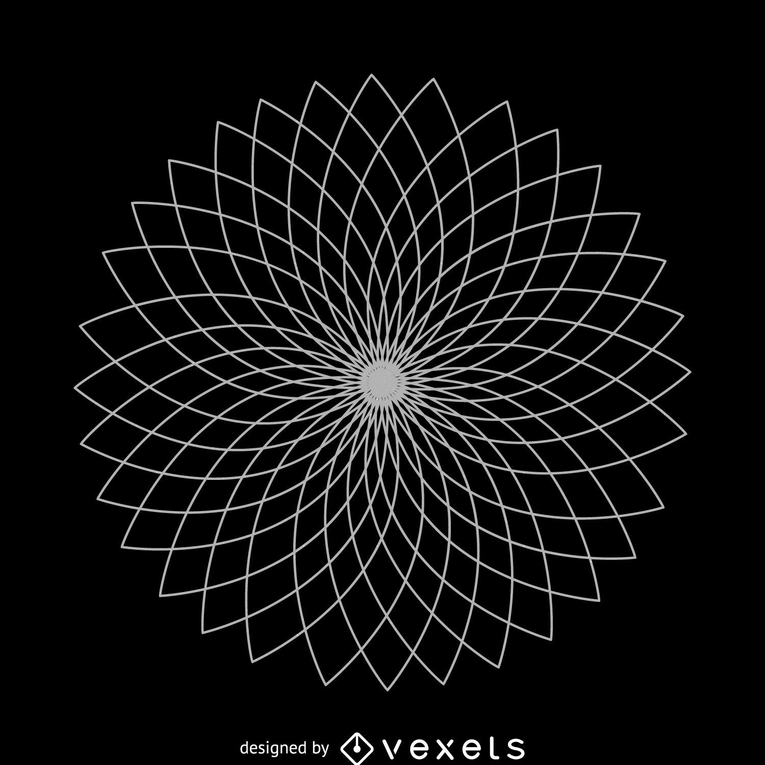 Geometrical Lotus Flower Vector Download
