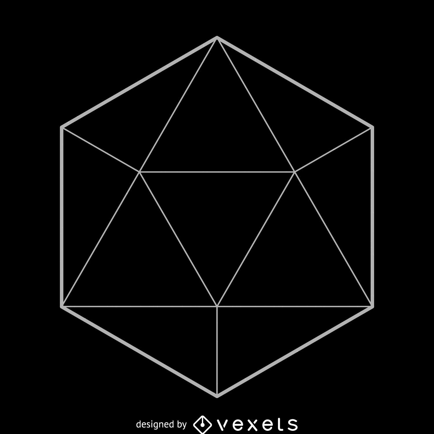 Simple Icosahedron Sacred Geometry Design Vector Download