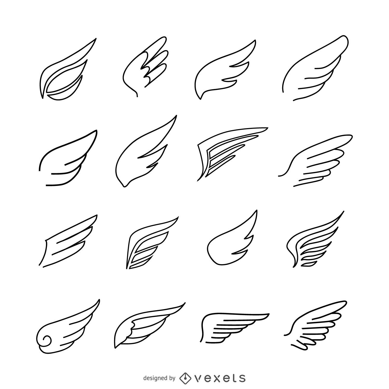 Simple Angel Wing Designs