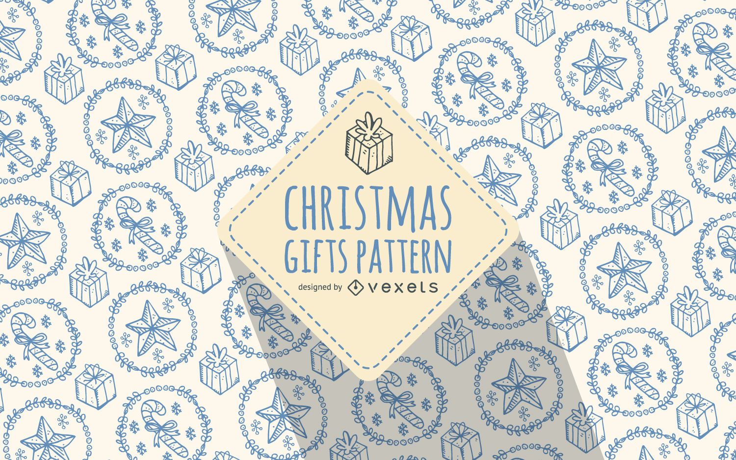 Christmas Gift Doodles Pattern Soft Colors Vector Download