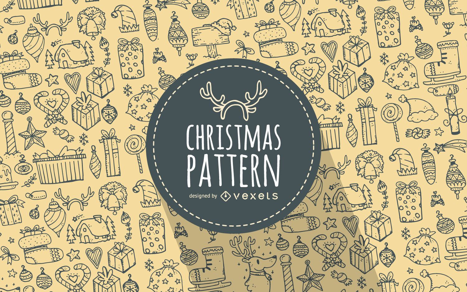 Christmas Elements Doodles Pattern Vector Download