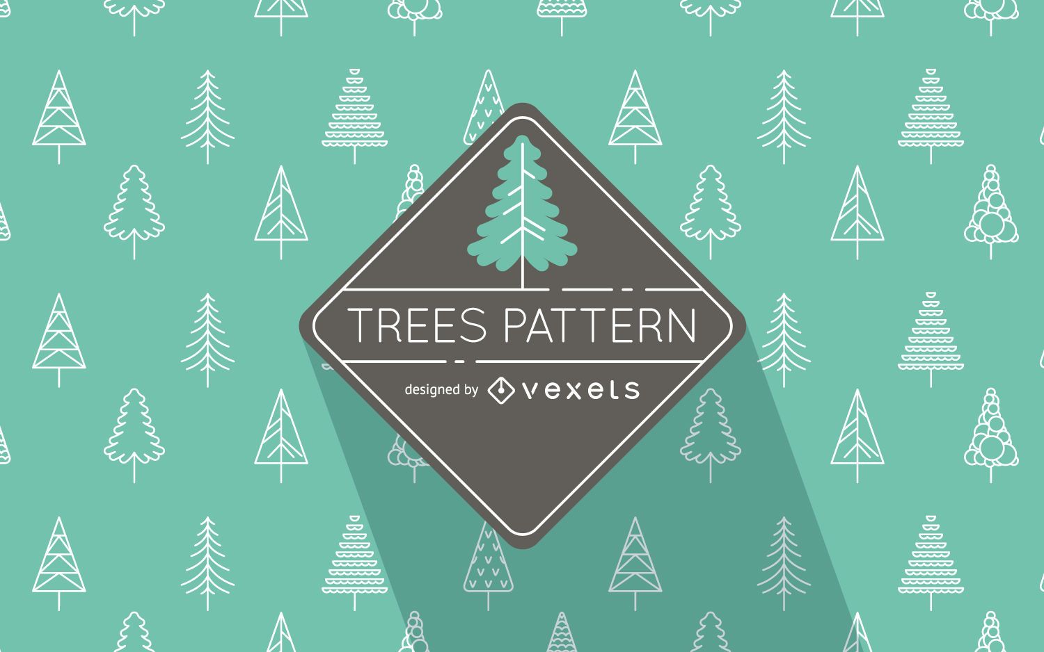 Flat Illustrated Trees Pattern Vector Download