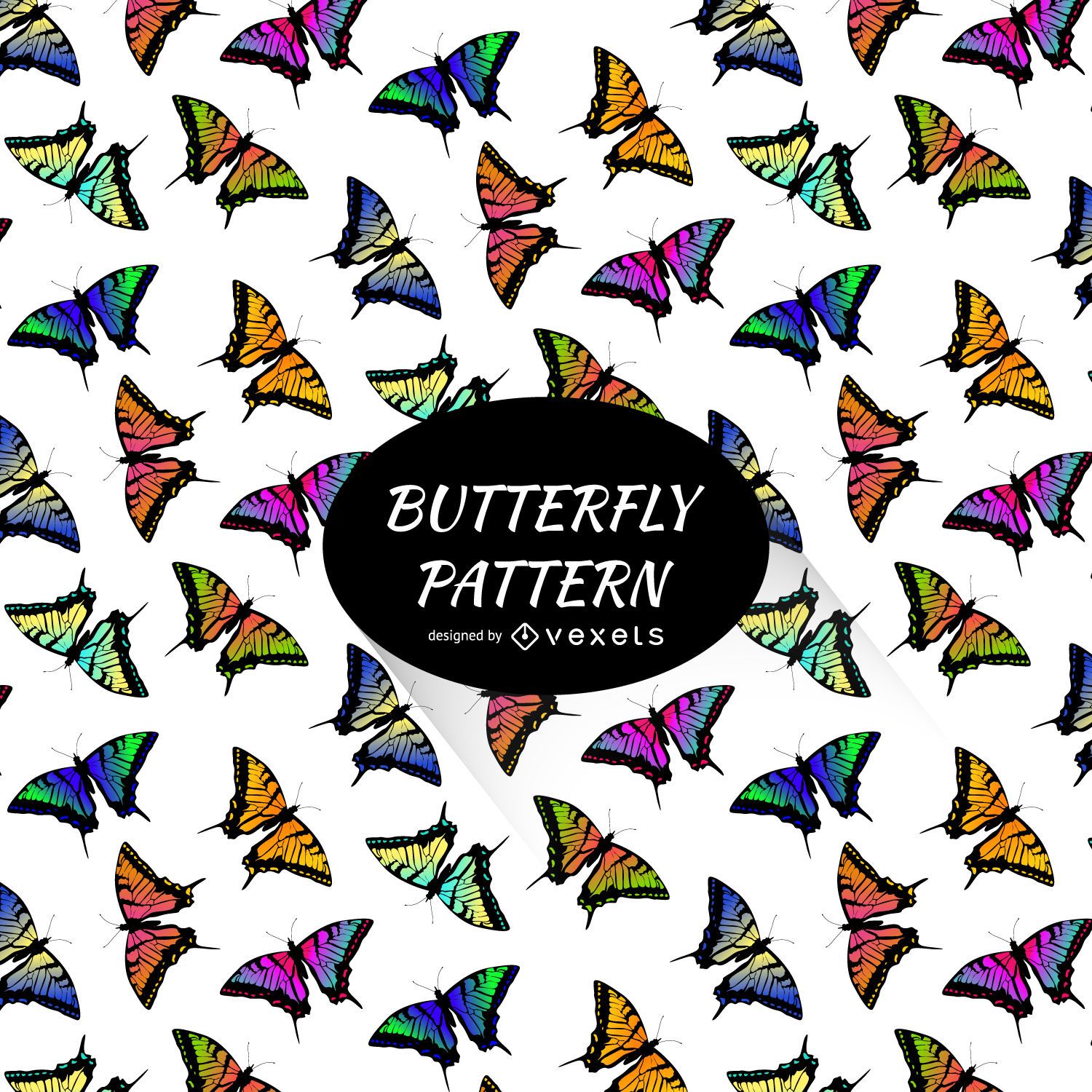 Colorful Butterfly Pattern Background Vector Download