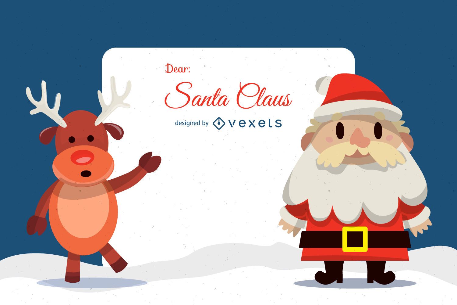 Flat Dear Santa Letter Illustration Vector Download