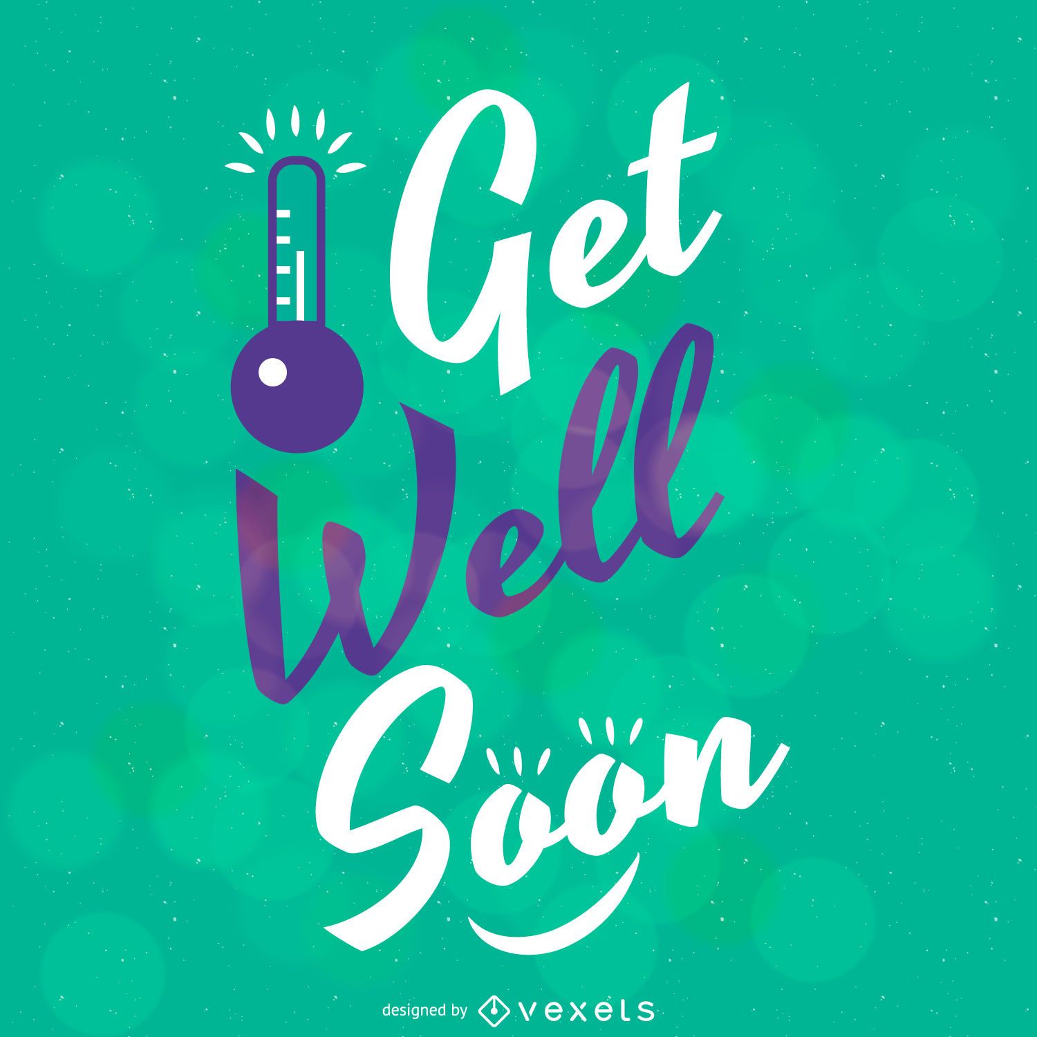 Get Well Soon Bokeh Design Vector Download