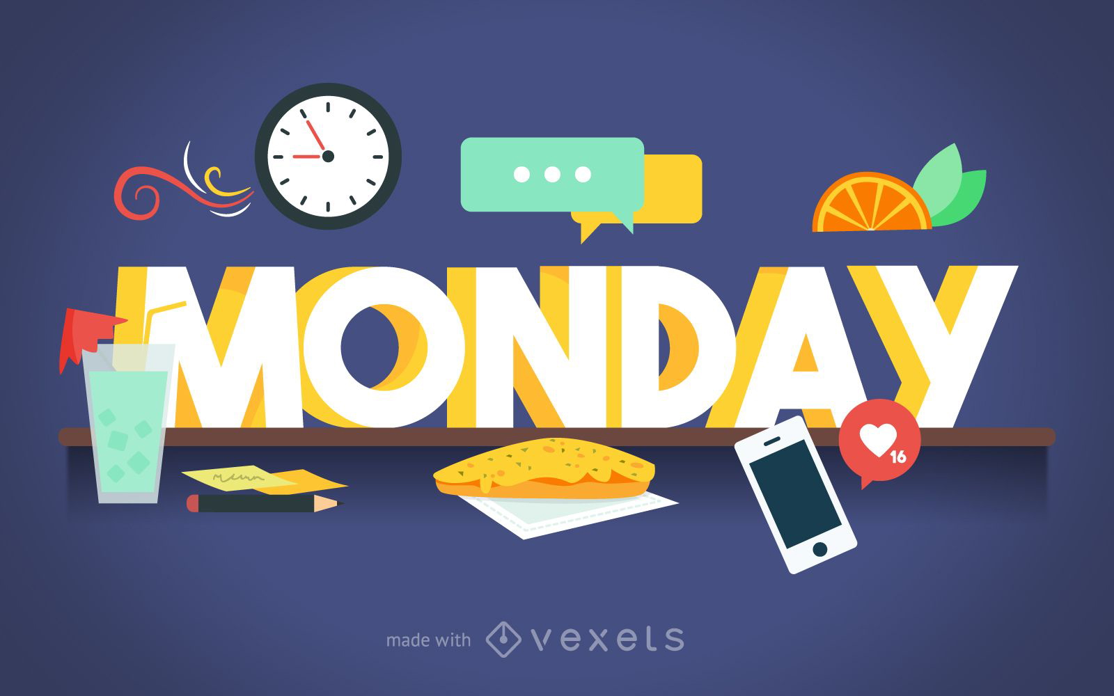 Days Of The Week Design Vector Download