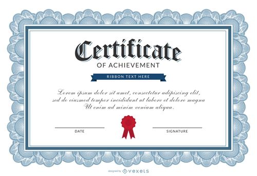 Formal Certificate Of Achievement Template Vector Download