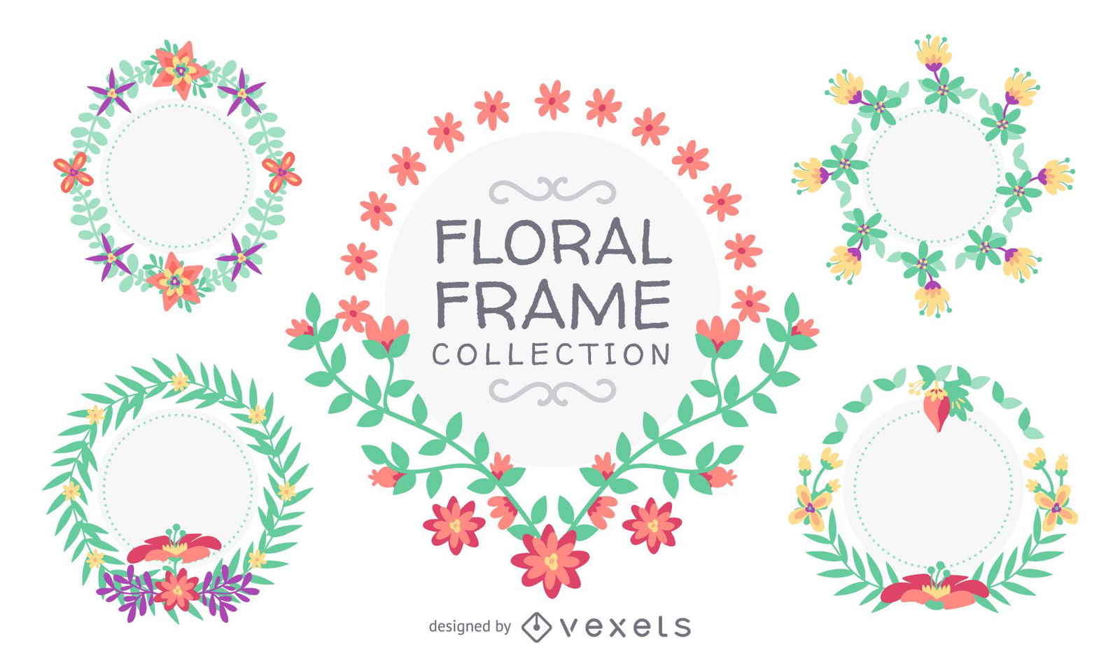 Hand Drawn Floral Frame Collection Vector Download