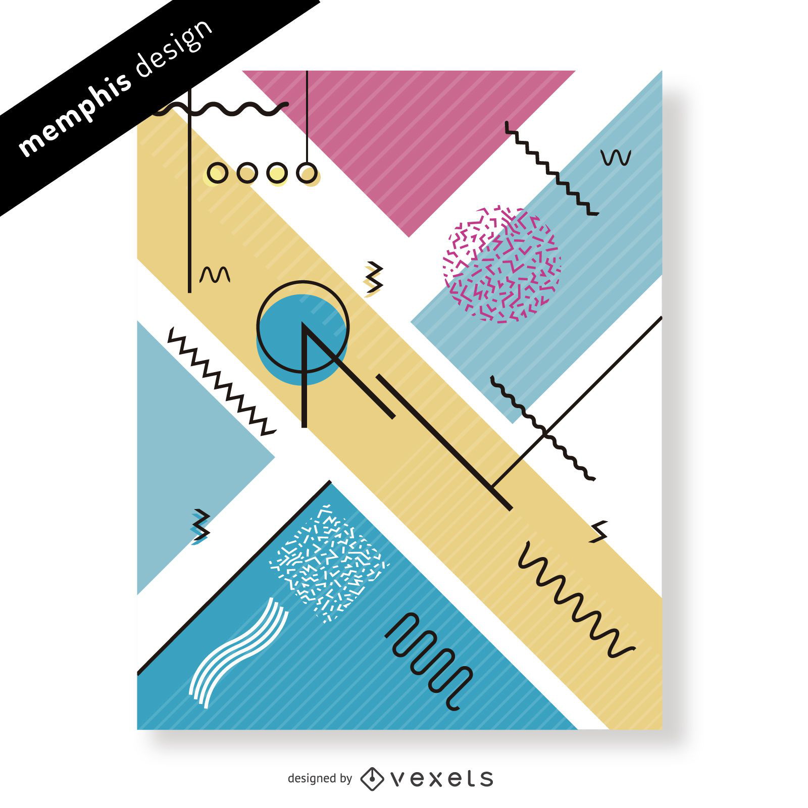 Colorful Memphis 90s Design Vector Download