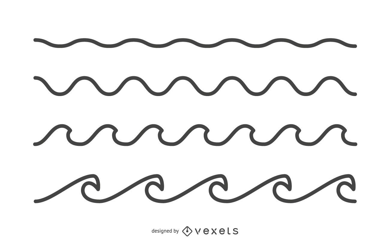 Set Of Wave Illustrations Vector Download