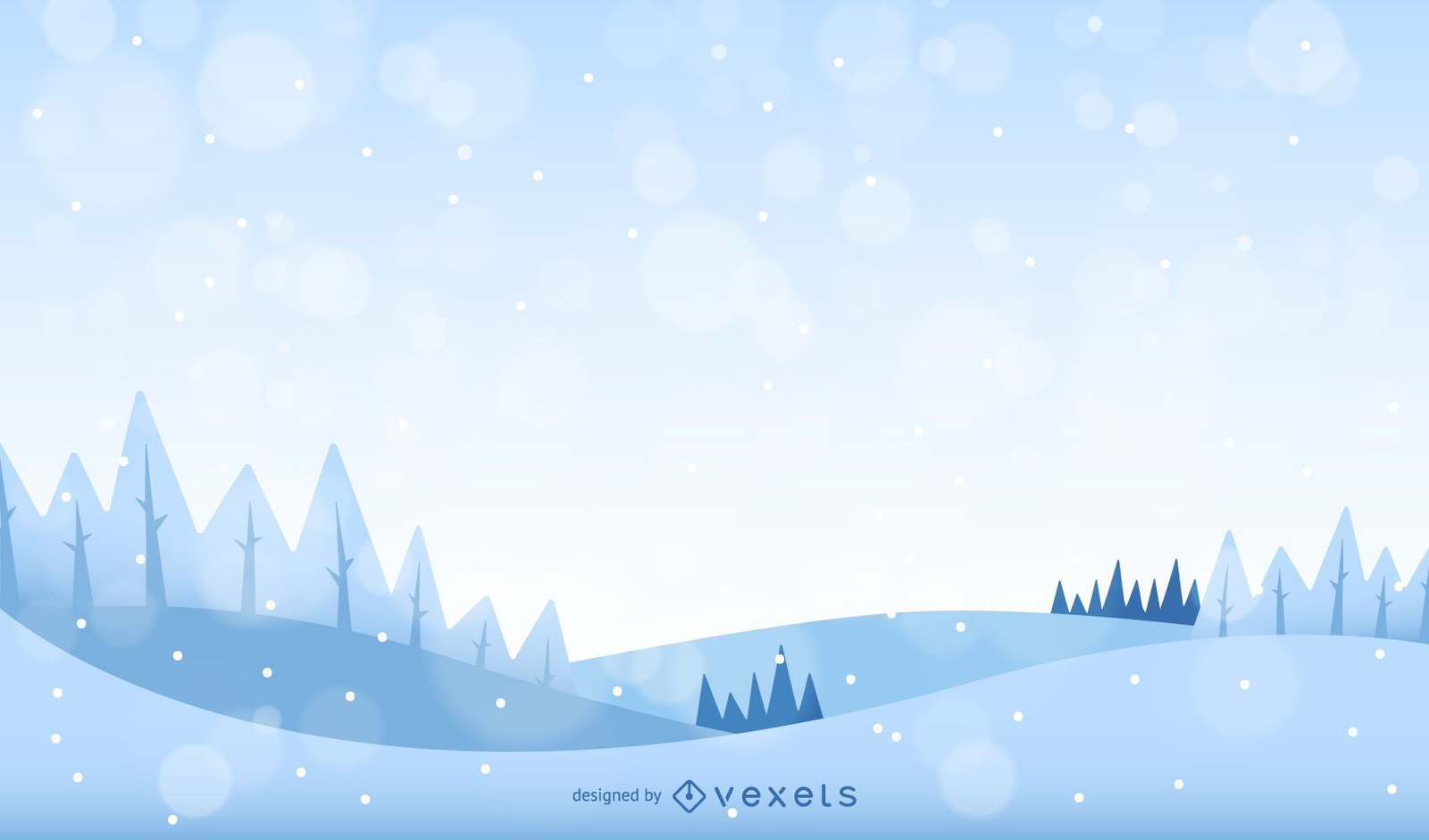 Winter Landscape With Snow And Trees Vector Download