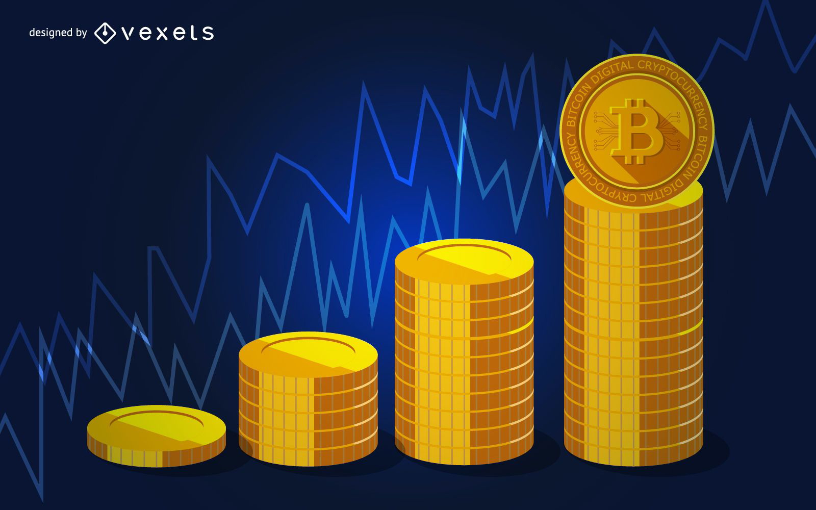Cryptocurrency Price Graph Vector Download