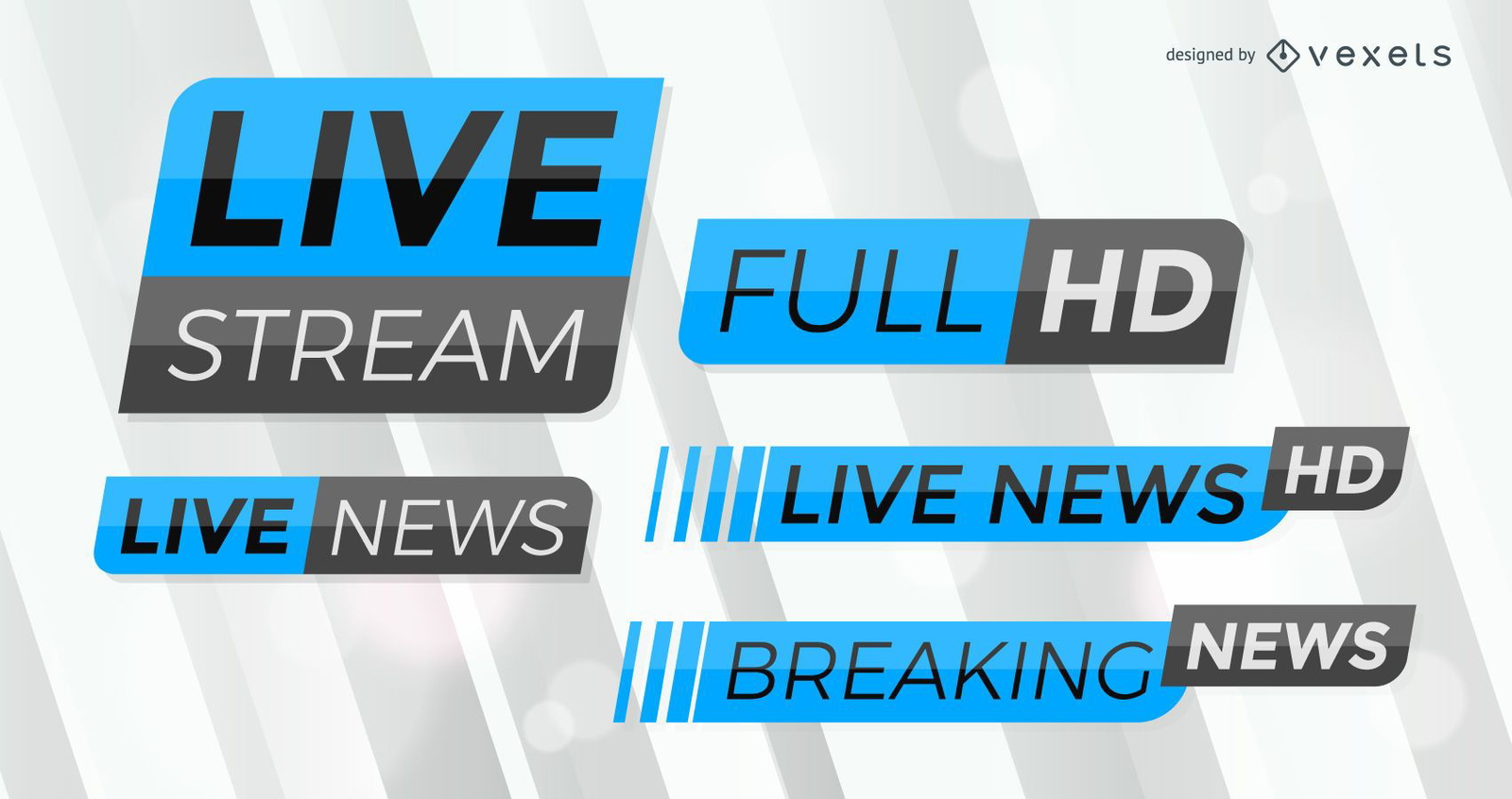 Breaking News Label Set Vector Download