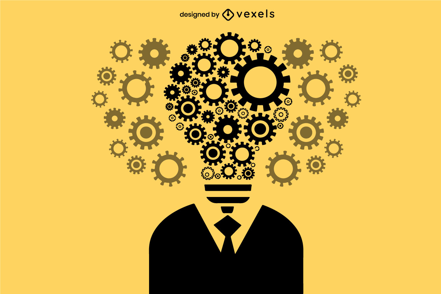 Light Bulb Head Illustration Vector Download