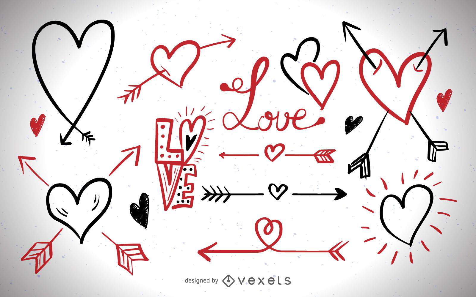 Romantic Love Element Set Vector Download