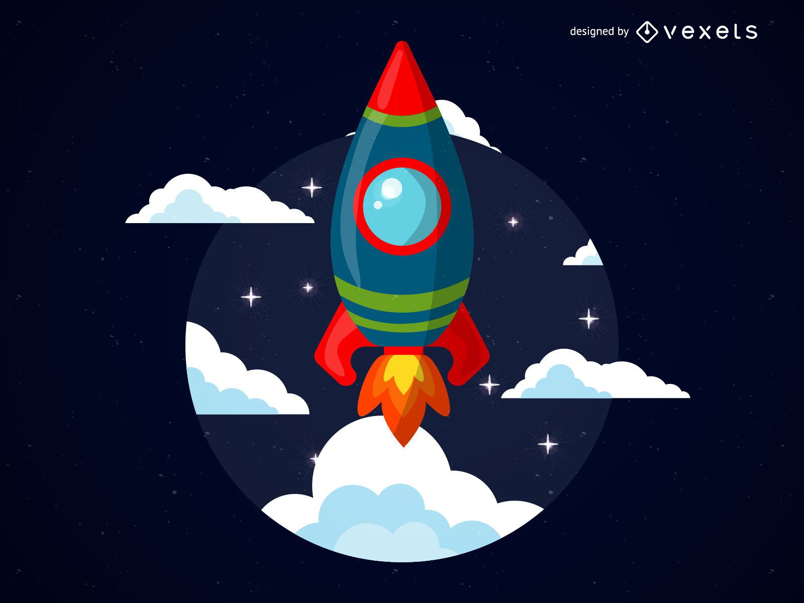 Cartoon Rocket Illustration Vector Download