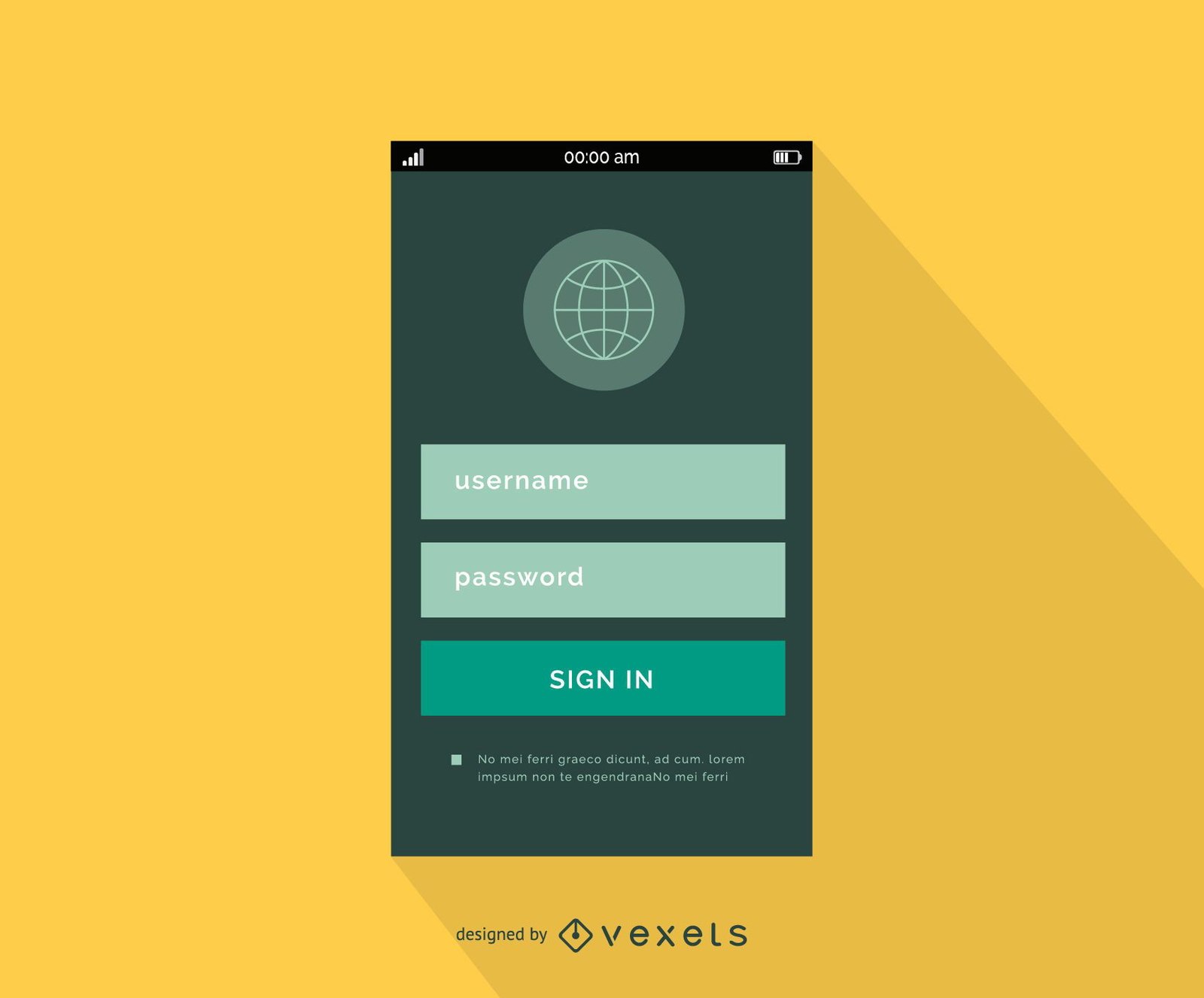 Mobile Login Interface Design Vector Download